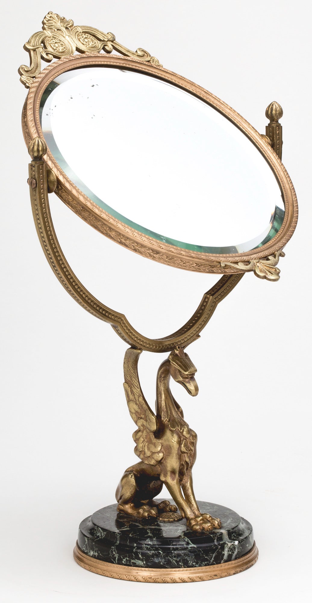 Bronze Griffin Vanity Table Mirror at 1stDibs