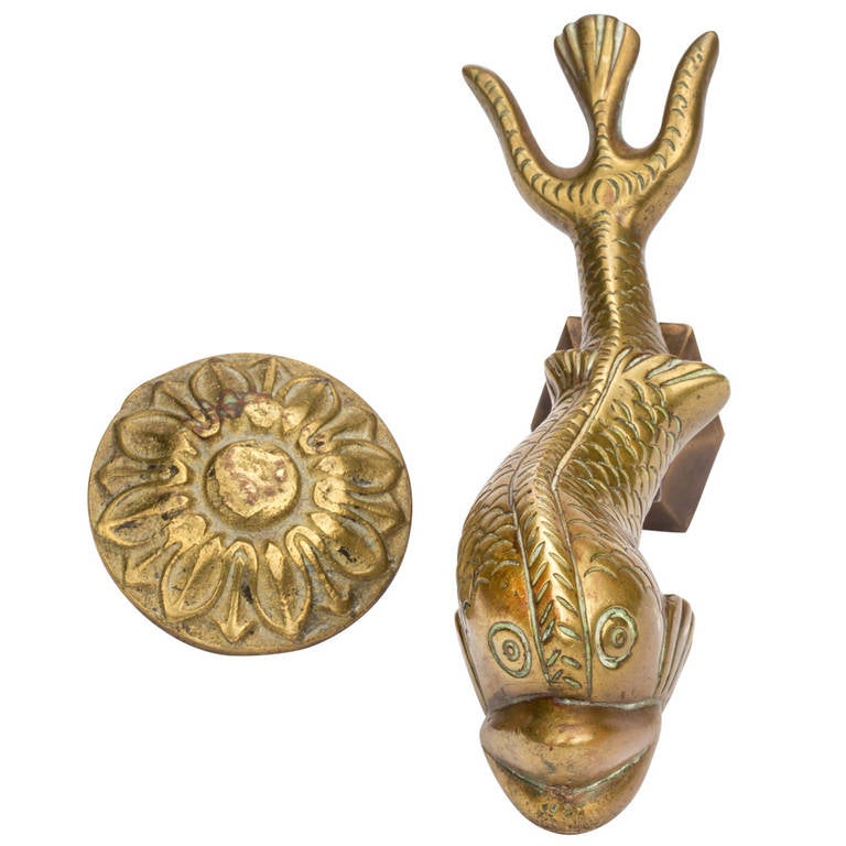 Antique Brass Fish Door Knocker at 1stDibs | antique brass door knocker ...