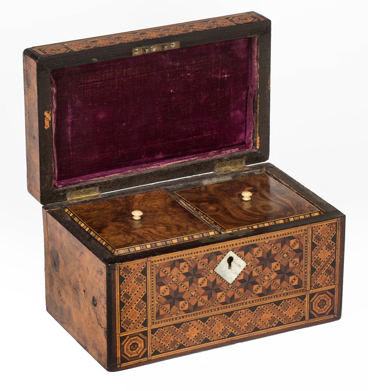 English Inlay Tea Caddy at 1stDibs
