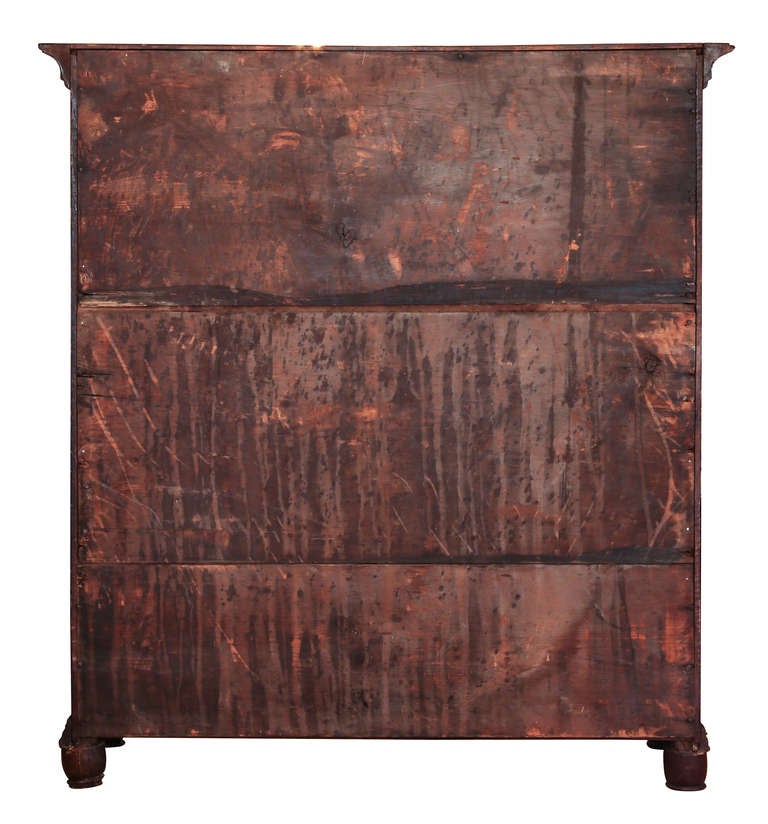 Late 1700s Tiger Maple Book Case Cabinet For Sale at 1stDibs