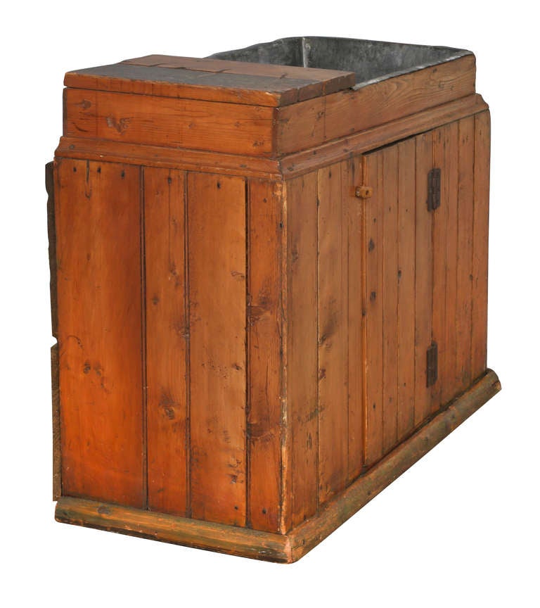 Primitive American Pine Dry Sink Commode Cabinet at 1stDibs | primitive ...