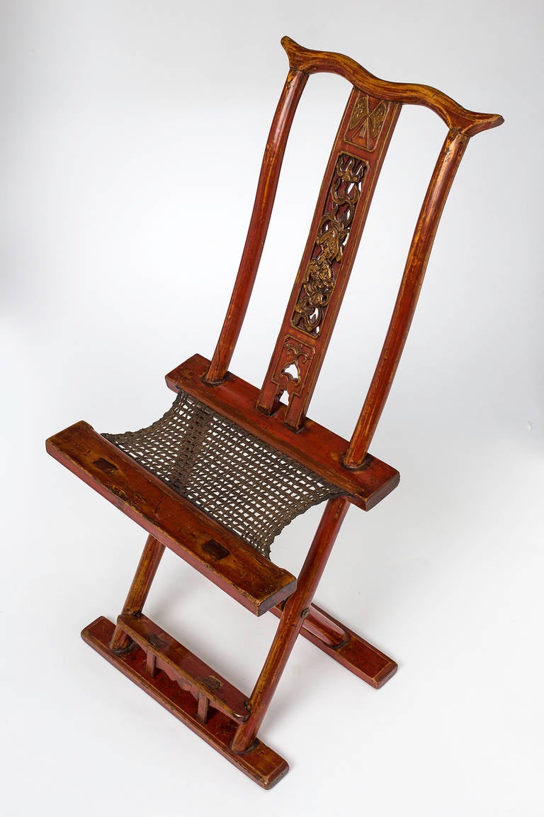 1920s Chinese Traveling Folding Chair at 1stDibs