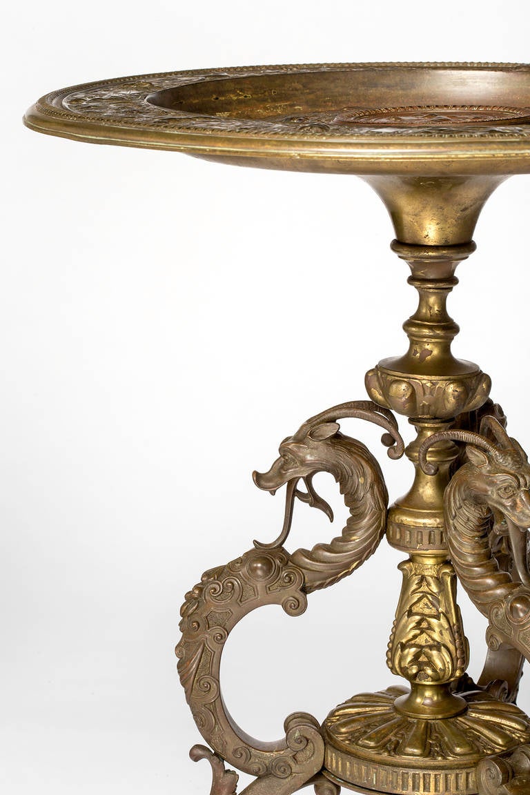 French Bronze Griffin Round Table, circa 1875 at 1stDibs