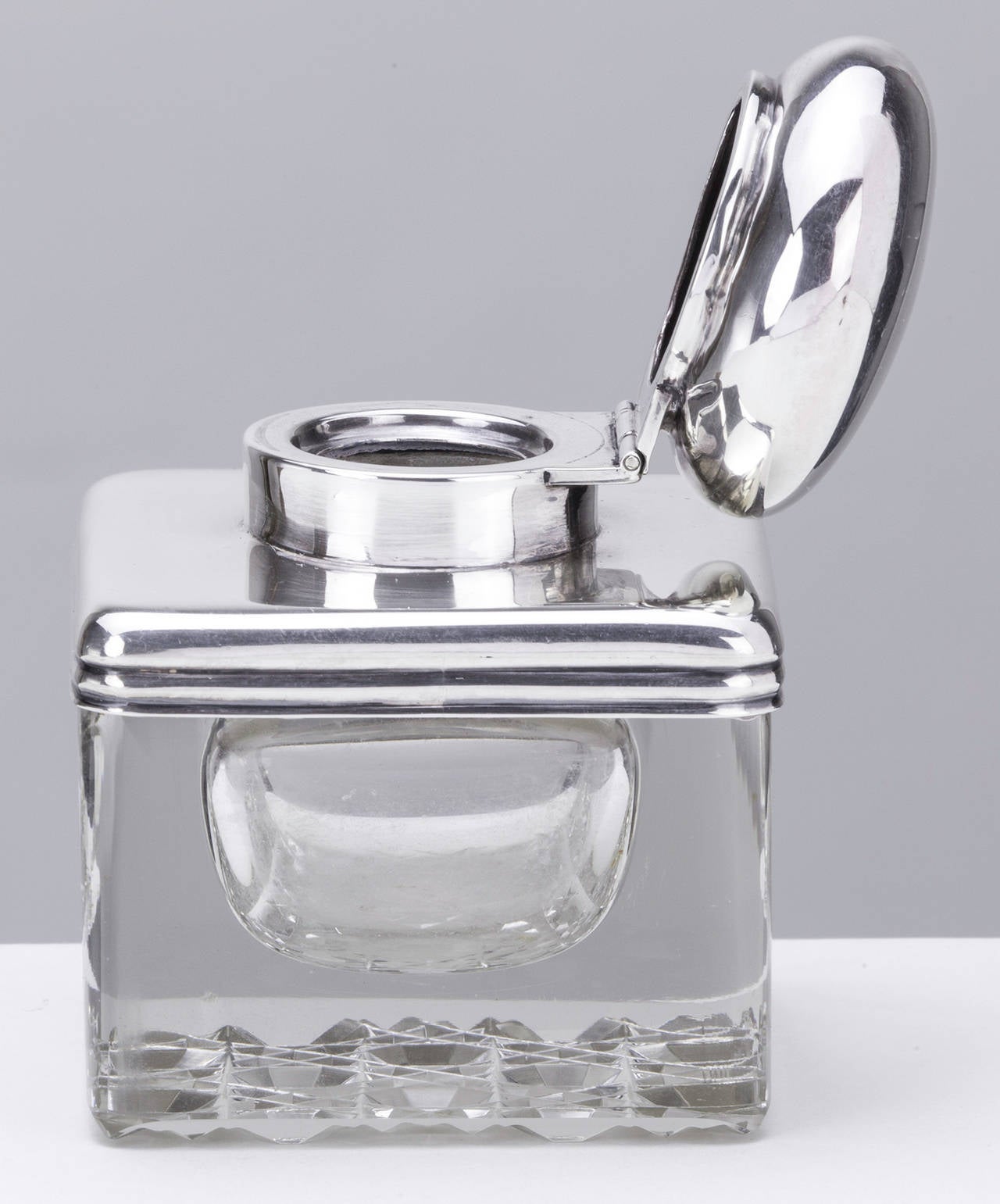 English Sterling Crystal Inkwell at 1stDibs