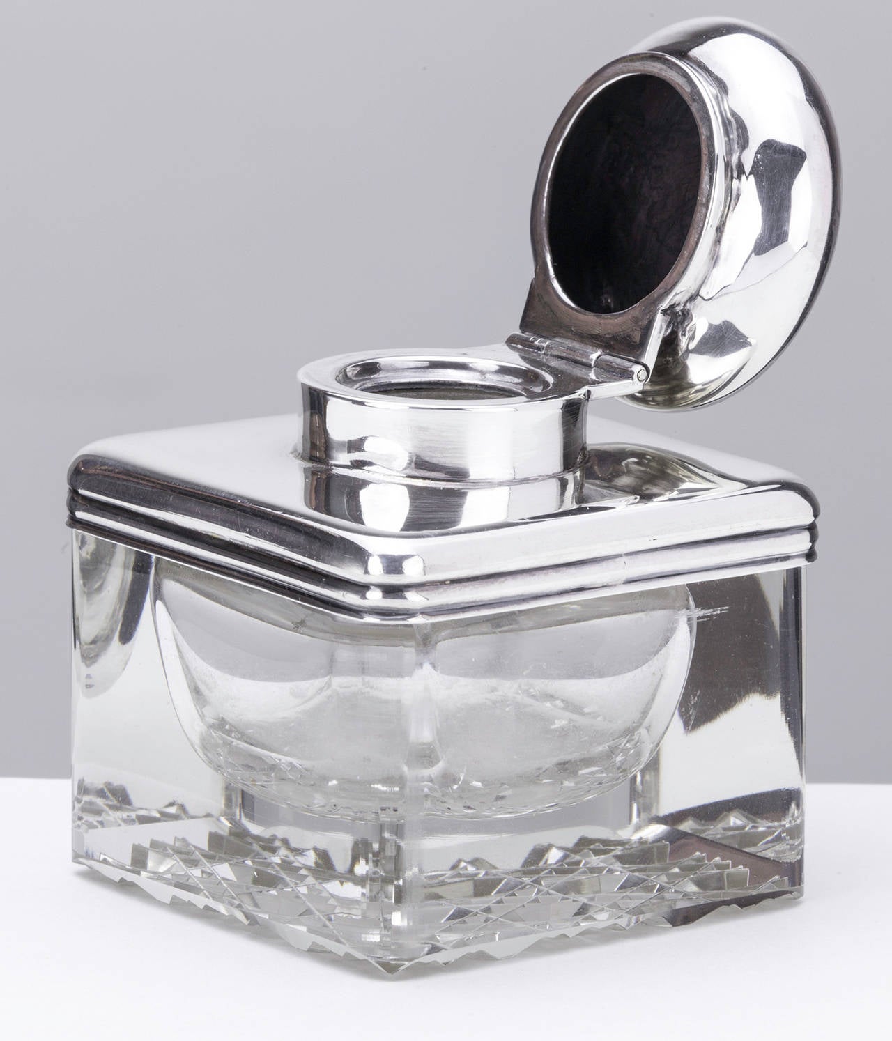 English Sterling Crystal Inkwell at 1stDibs