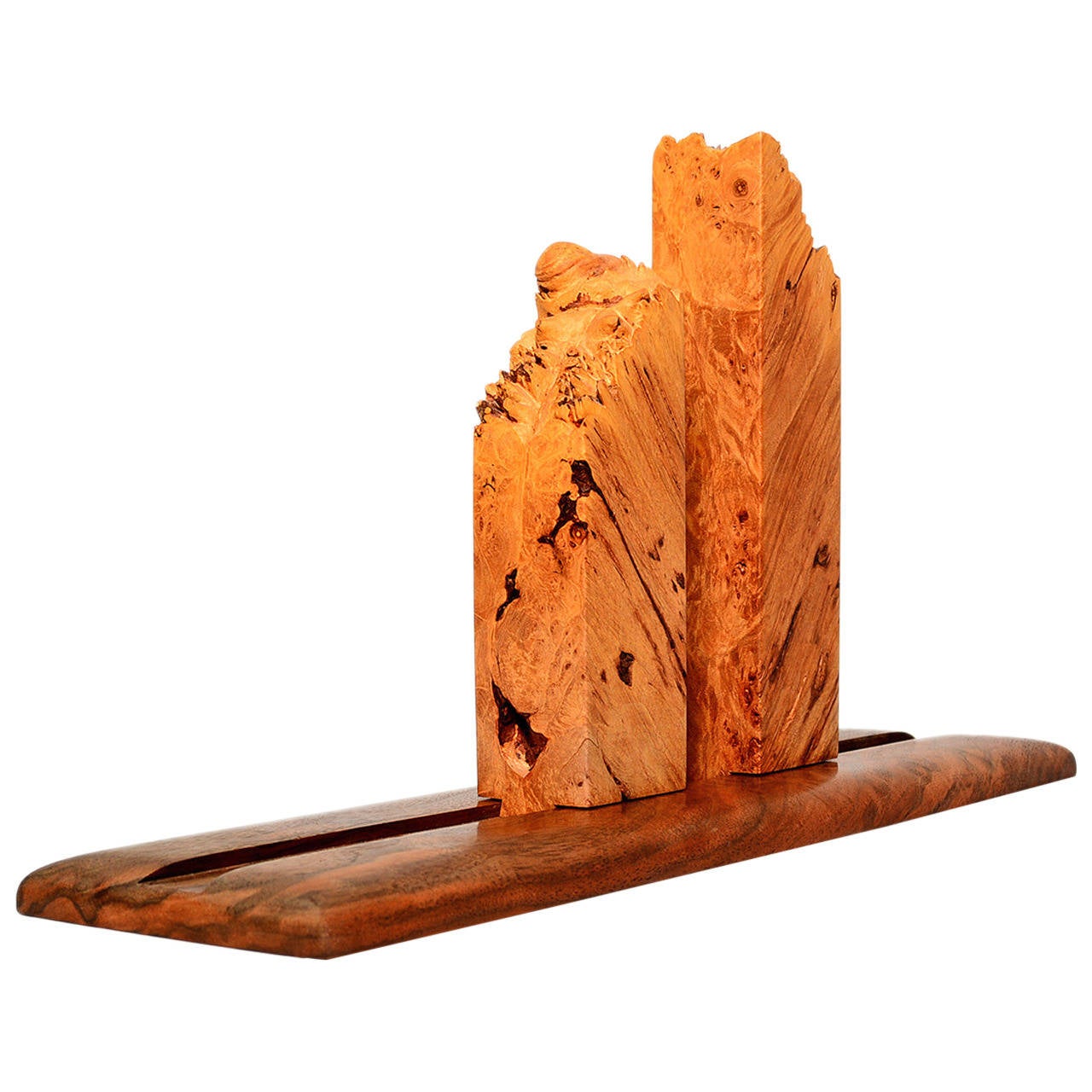 Studio Book Holder in Burl Wood and Walnut For Sale at 1stdibs