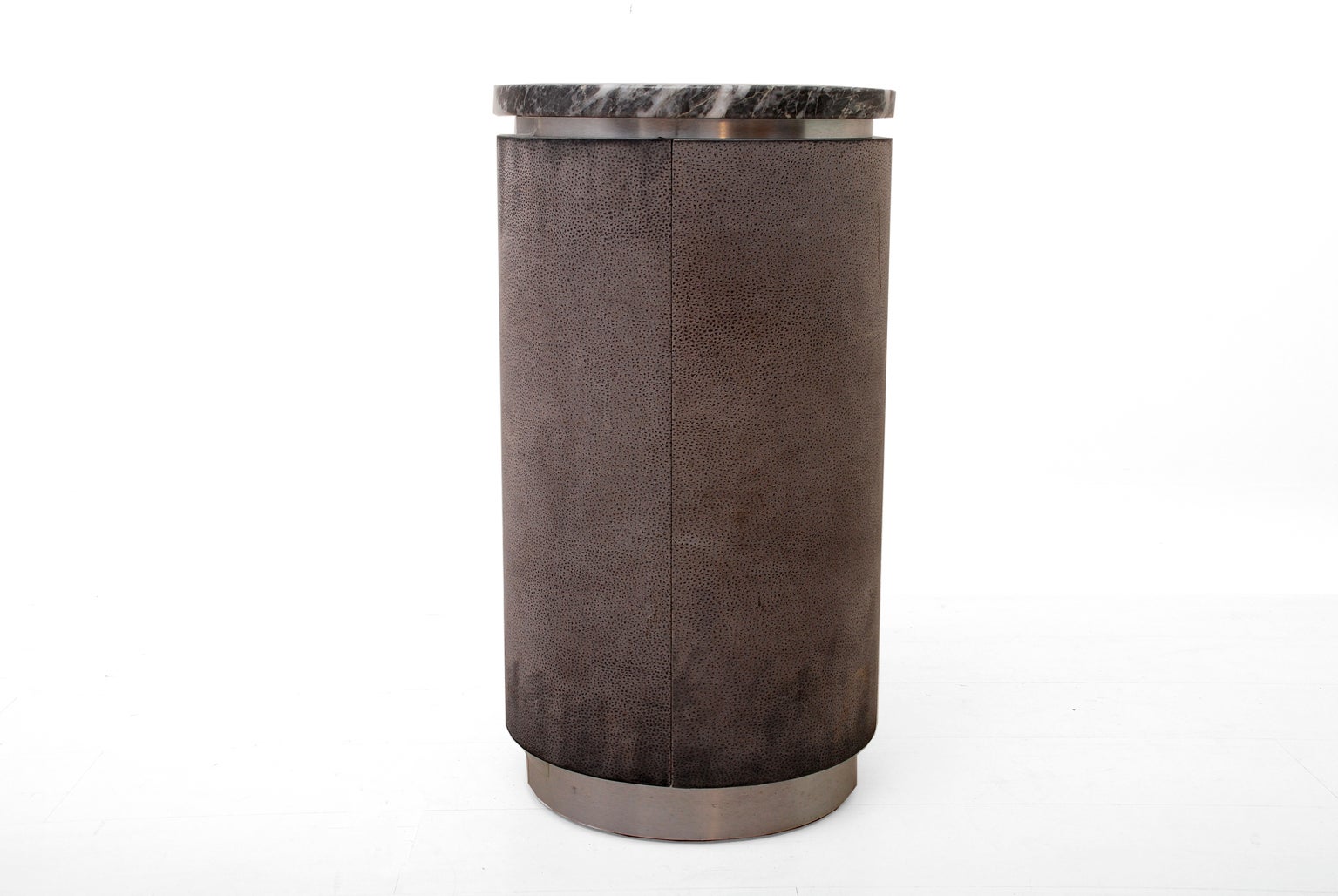 Leather Wrapped Dry Bar Attributed to Karl Springer at 1stdibs