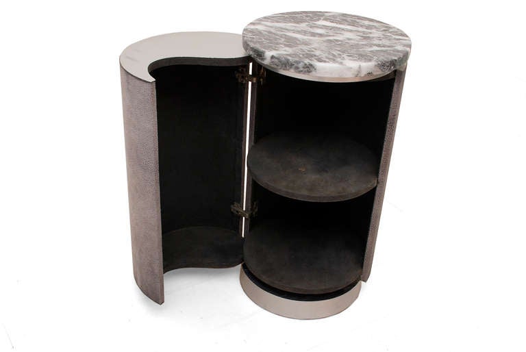 Leather Wrapped Dry Bar Attributed to Karl Springer at 1stDibs
