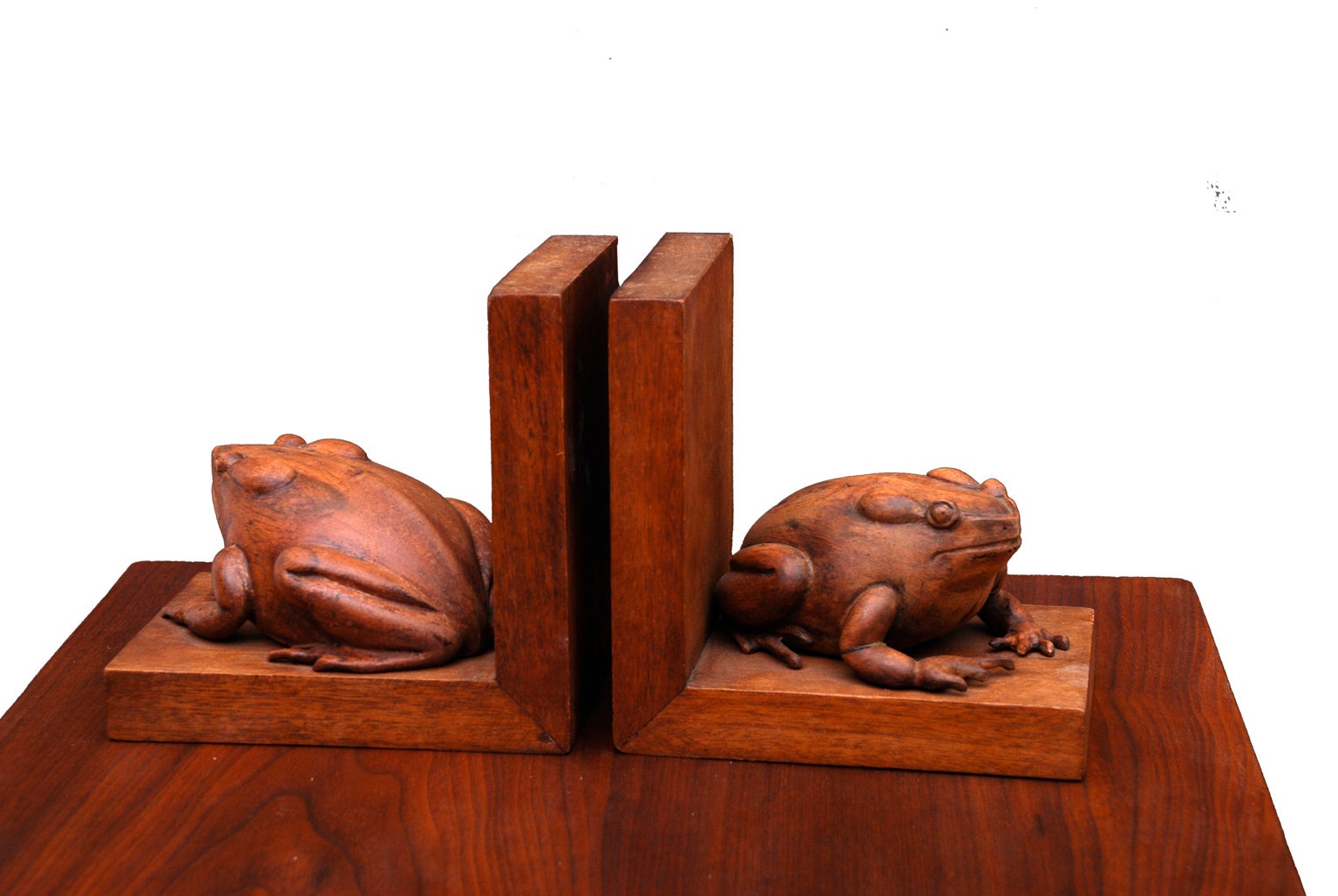 Frogs Bookends Hand-Carved in Mahogany For Sale at 1stDibs | frog bookends