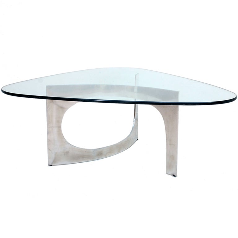 Mid Century Modern Sculptural Aluminum Coffee Table at 1stDibs