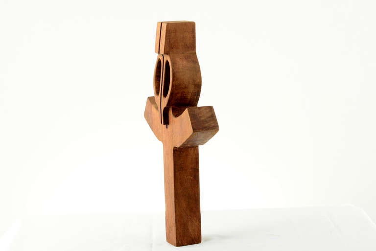 Vintage Sculptural Wood Cross For Sale at 1stDibs