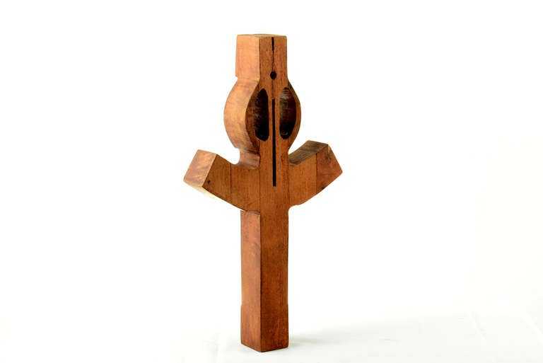 Vintage Sculptural Wood Cross For Sale at 1stDibs