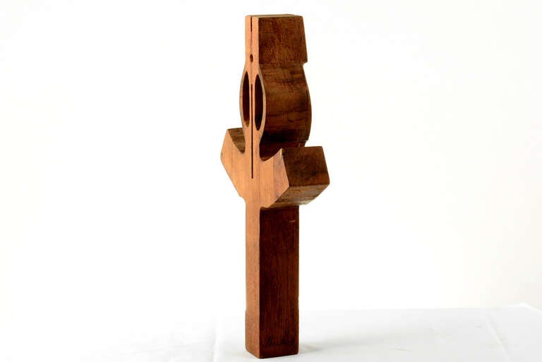 Vintage Sculptural Wood Cross For Sale at 1stDibs