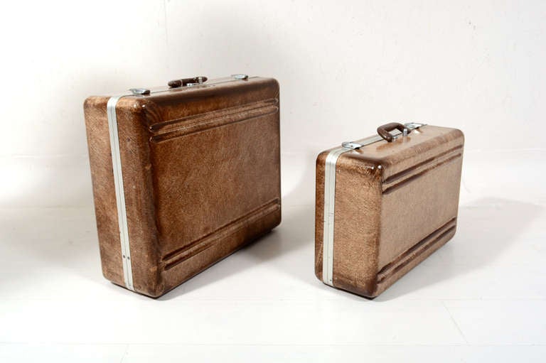 Set of Three Fiberglass Suitcases For Sale at 1stDibs | fiberglass luggage