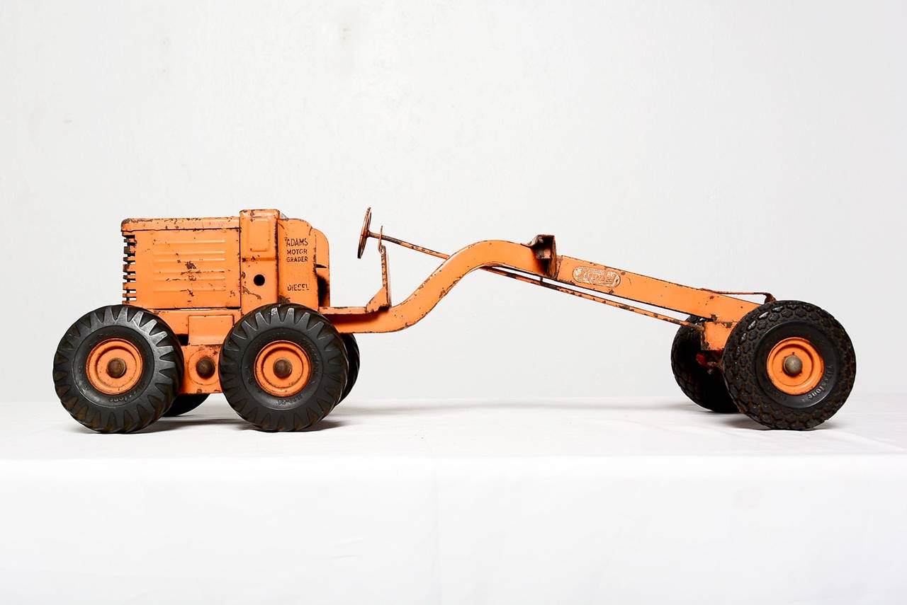 Adams Motor Grader Vintage Toy Pressed Metal at 1stDibs | adams motor ...