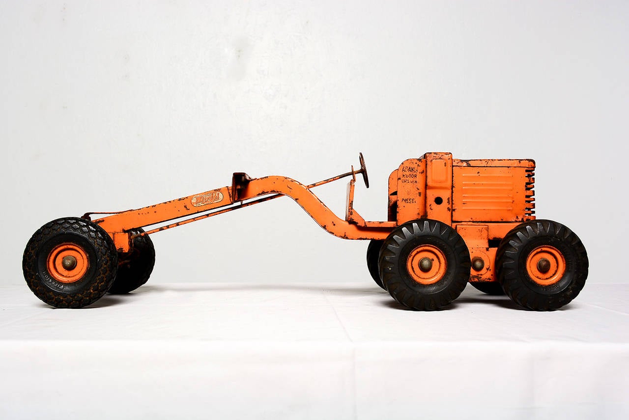 Adams Motor Grader Vintage Toy Pressed Metal at 1stDibs | adams motor ...