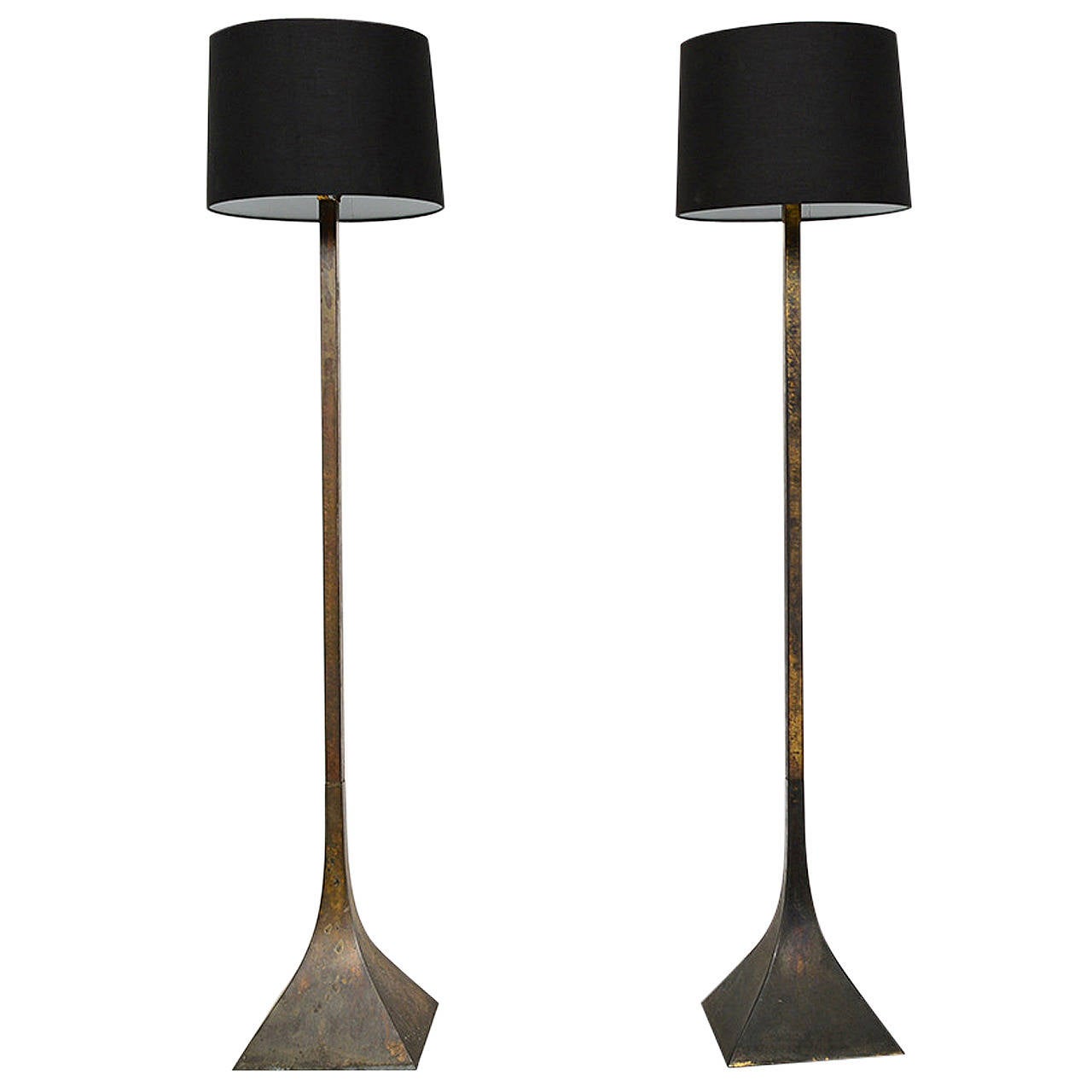 Pair of Brass Floor Lamps by Stewart Ross for Hansen at 1stDibs