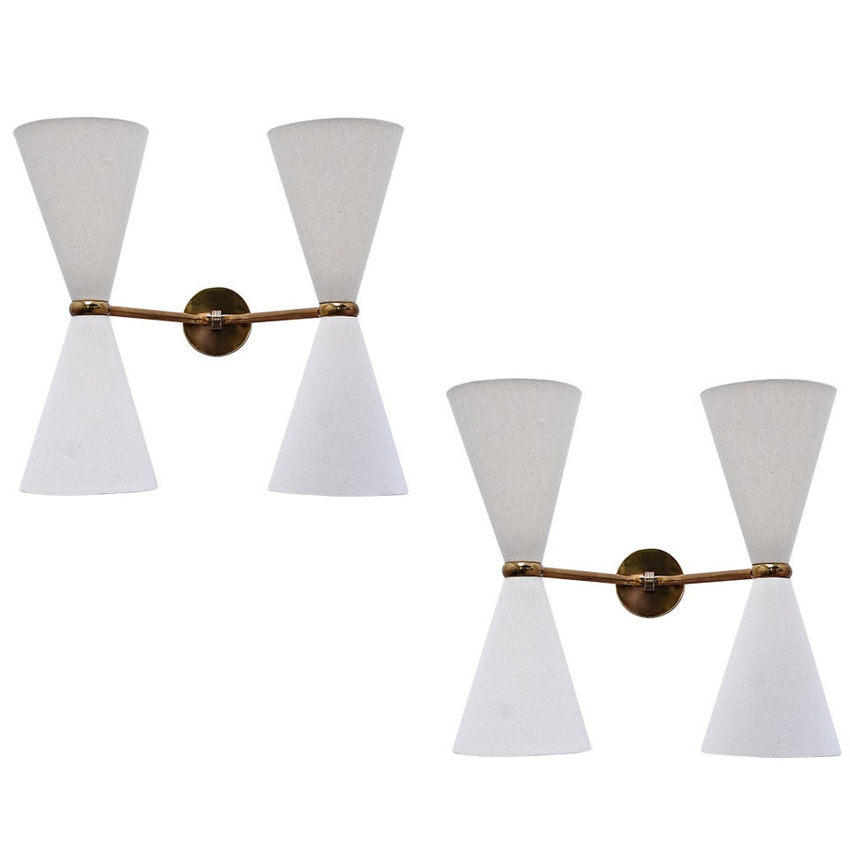 French Double Cone Sconces at 1stDibs