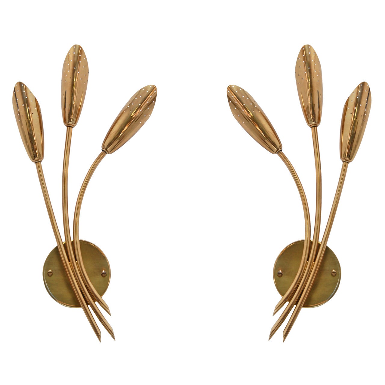 Italian Mid-Century Botanical Sconces at 1stDibs