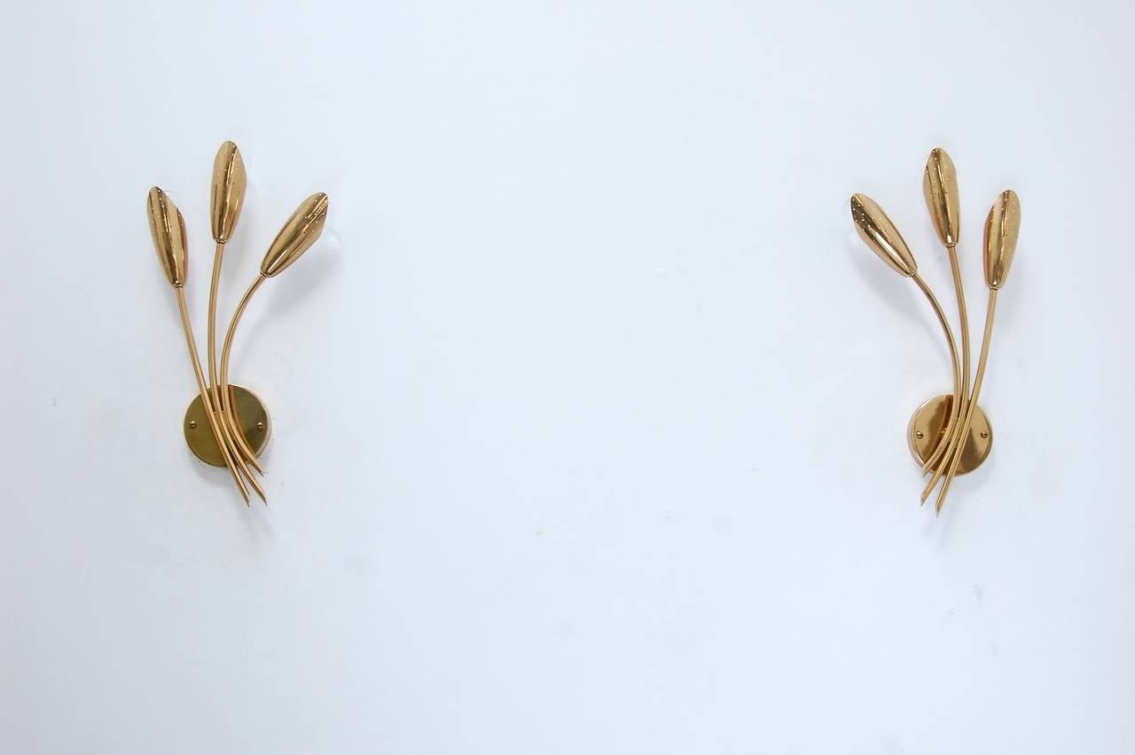 Italian Mid-Century Botanical Sconces at 1stDibs