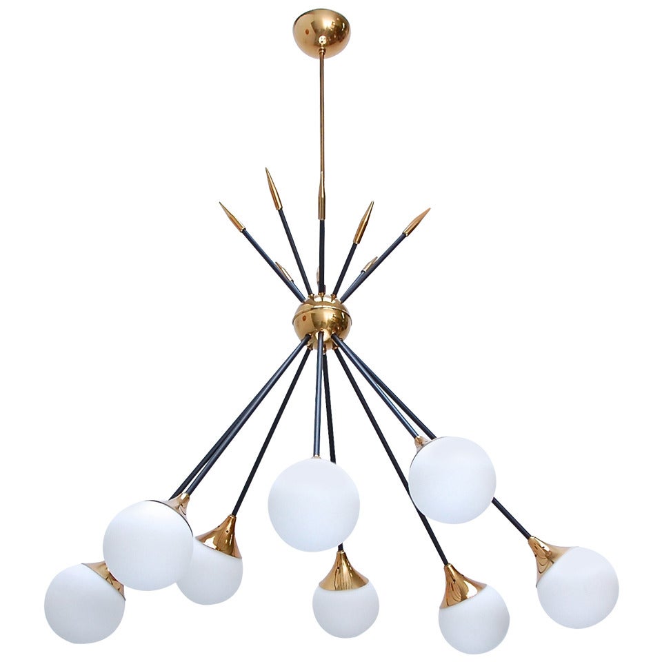 Stilnovo Attributed Elliptical Chandelier at 1stDibs