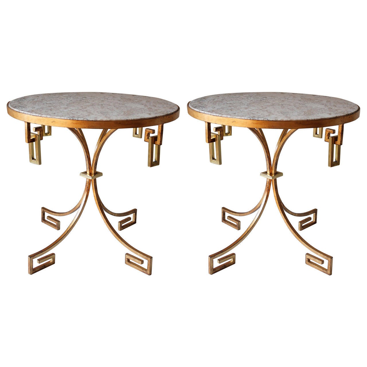 Pair of Greek Key Side Tables by Arturo Pani, Mexico City circa 1940's ...