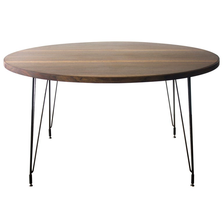 Mid Century Inspired African Walnut Dining Table For Sale at 1stDibs
