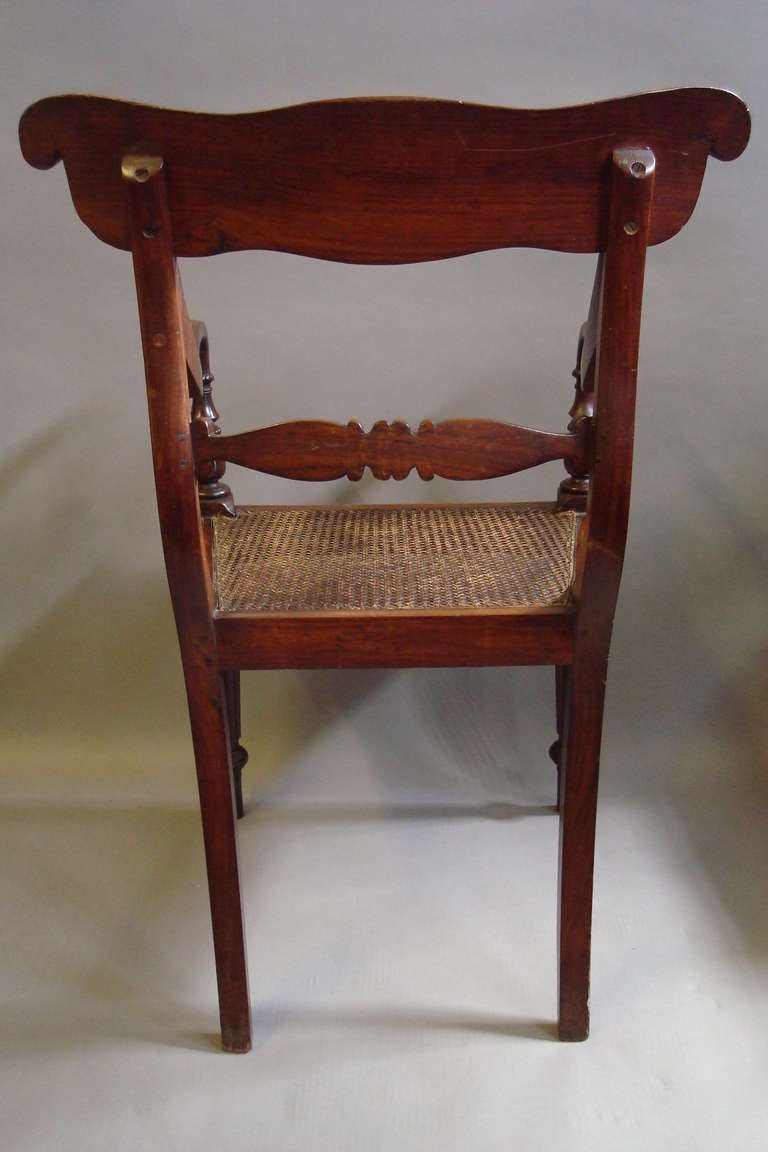 19th Century Colonial Padouk Elbow Chair at 1stDibs