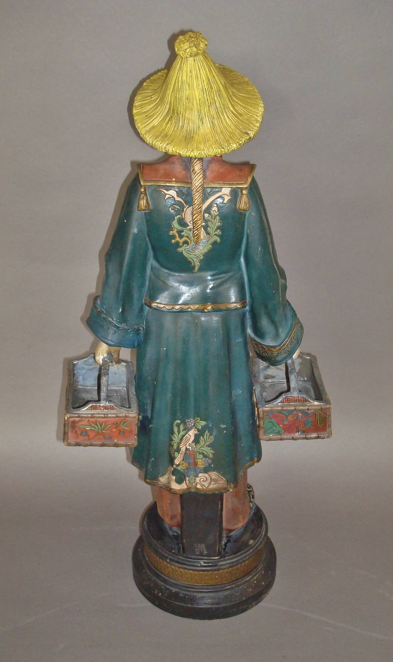 19th century Decorated Terracotta China Man Statue For Sale at 1stDibs ...