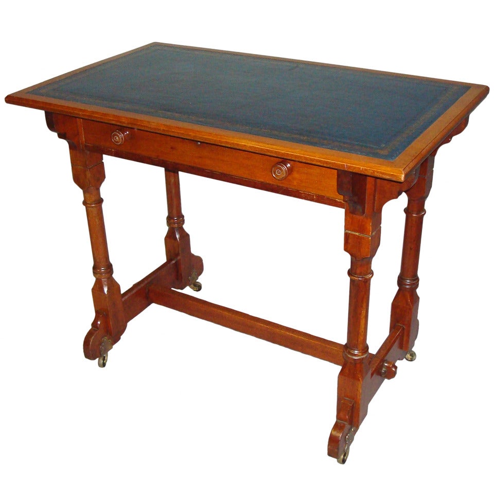 Late C19th Walnut Pugin Design Gillows Writing Table For Sale at 1stDibs