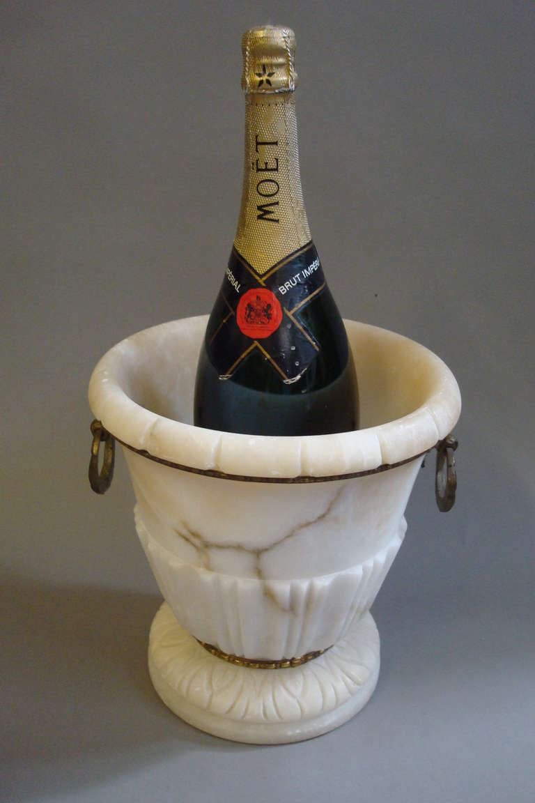 19th Century Alabaster and Ormolu Mounted Wine Cooler at 1stDibs