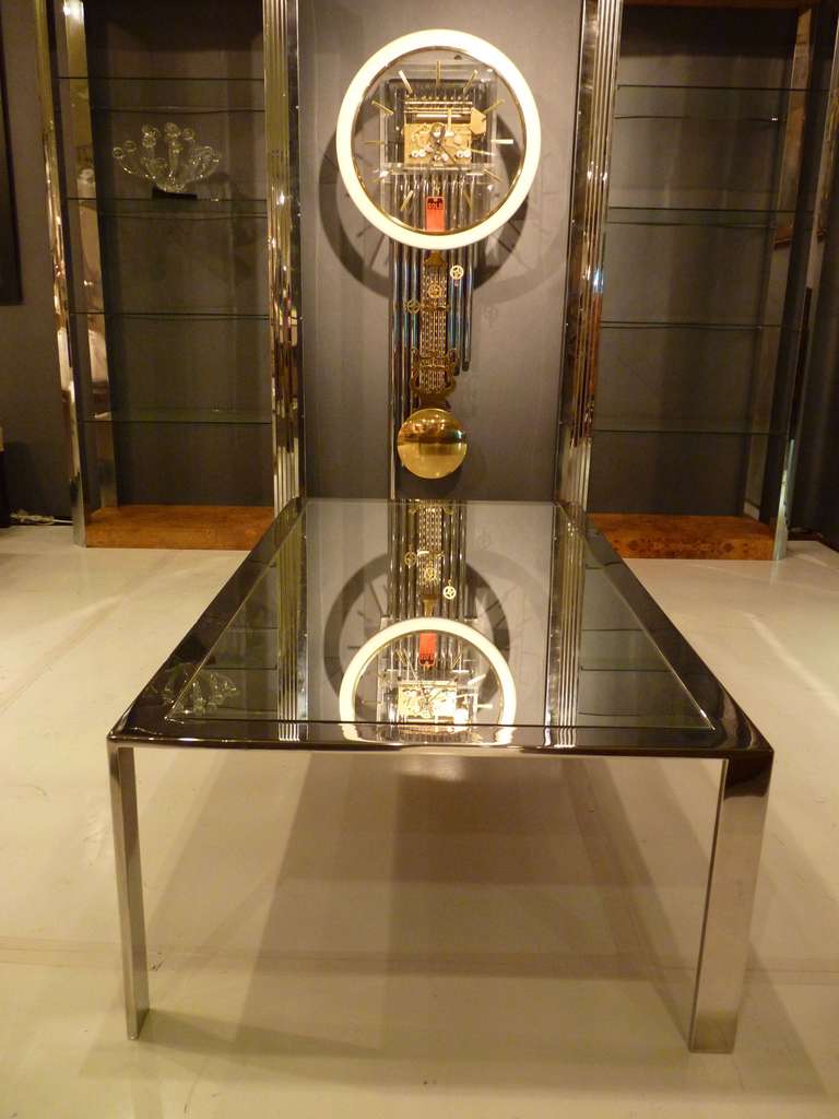 Mirror Polished Stainless Steel and Mirror Cocktail Table at 1stDibs