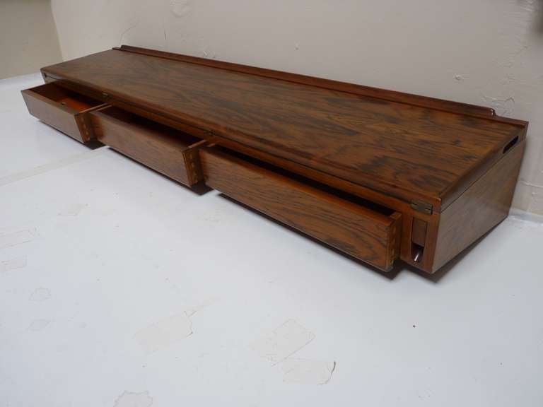 Wall Mounted Desk Console in Rosewood by Arne Hovmand-Olsen at 1stDibs