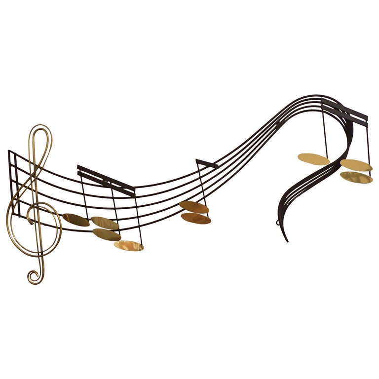 Music Staff and Notes Wall Sculpture by C. Jere at 1stDibs