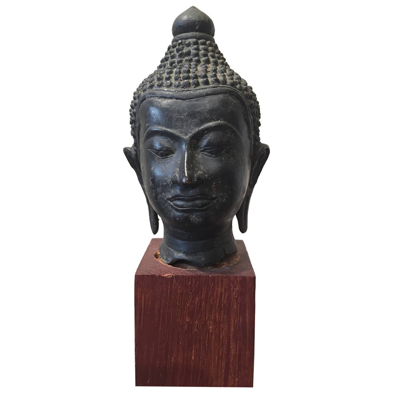 Small Bronze Buddha Head at 1stDibs
