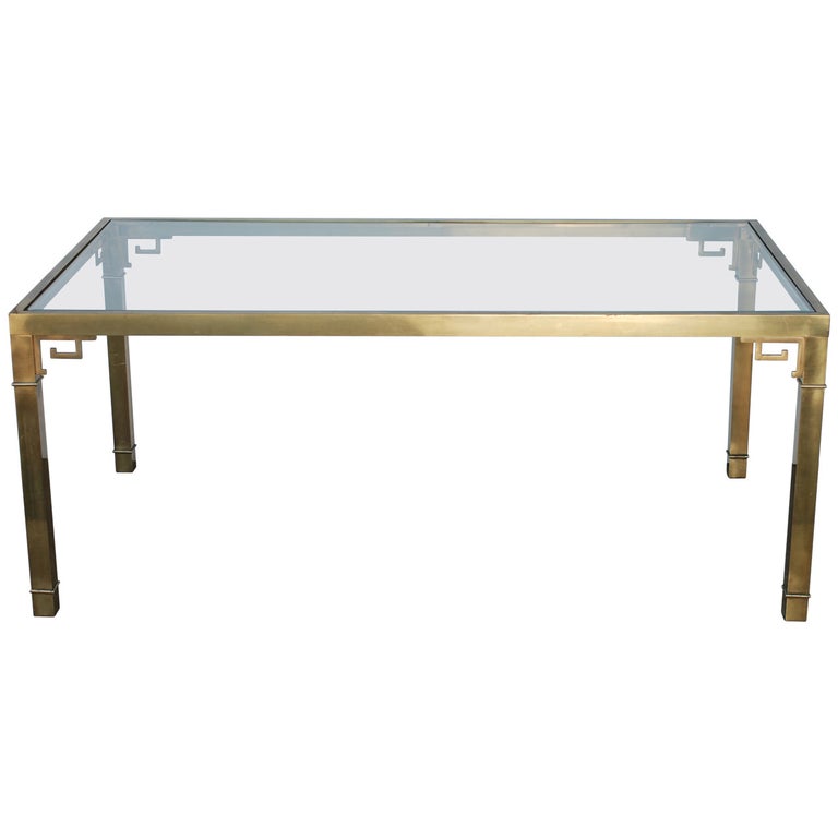 Mastercraft Brass Greek Key Dining Table For Sale at 1stDibs