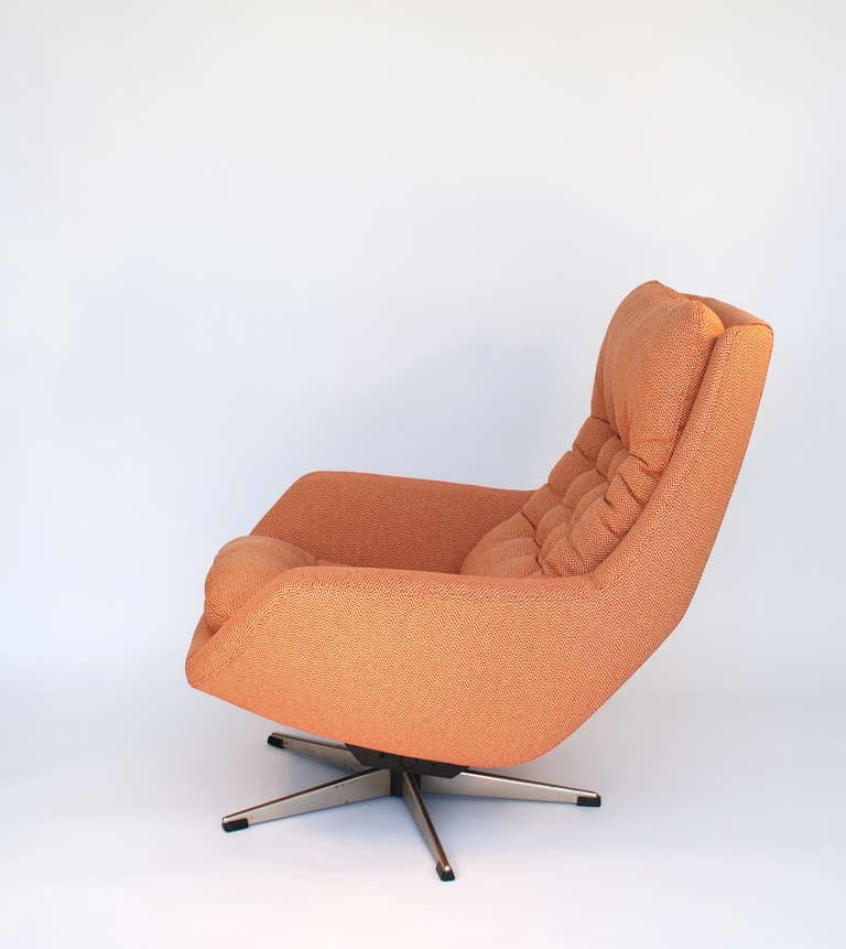 Swivel Lounge Chair and Ottoman by Selig at 1stDibs