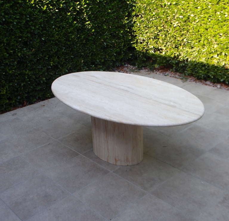 Oval Travertine Dining Table at 1stDibs