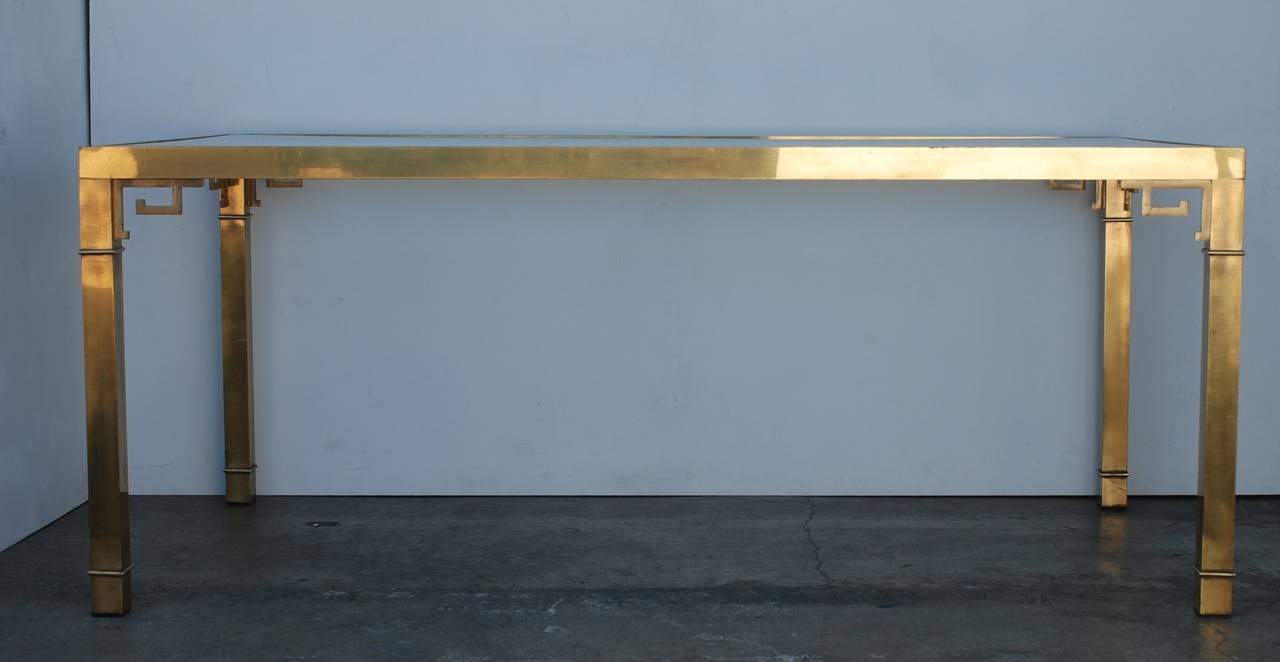 Mastercraft Brass Greek Key Dining Table For Sale at 1stDibs