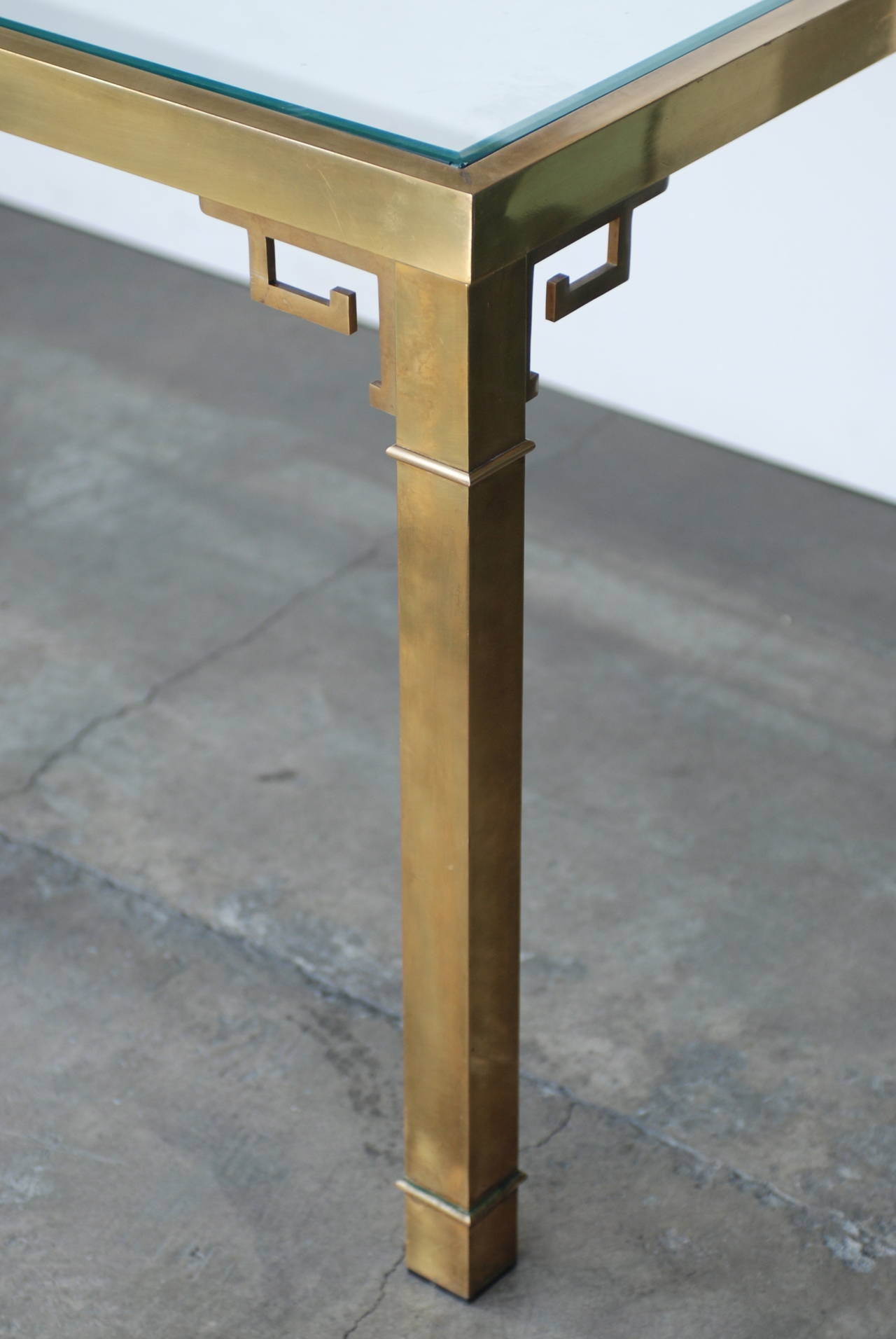 Mastercraft Brass Greek Key Dining Table For Sale at 1stDibs