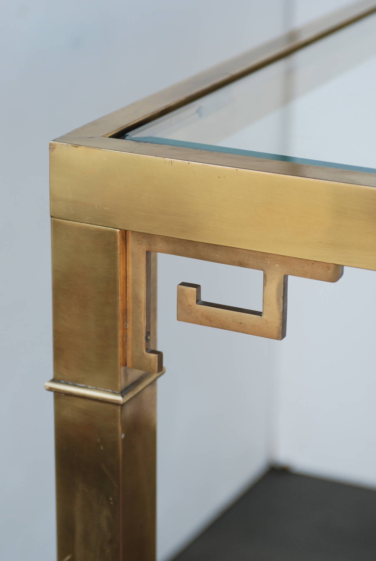 Mastercraft Brass Greek Key Dining Table For Sale at 1stDibs