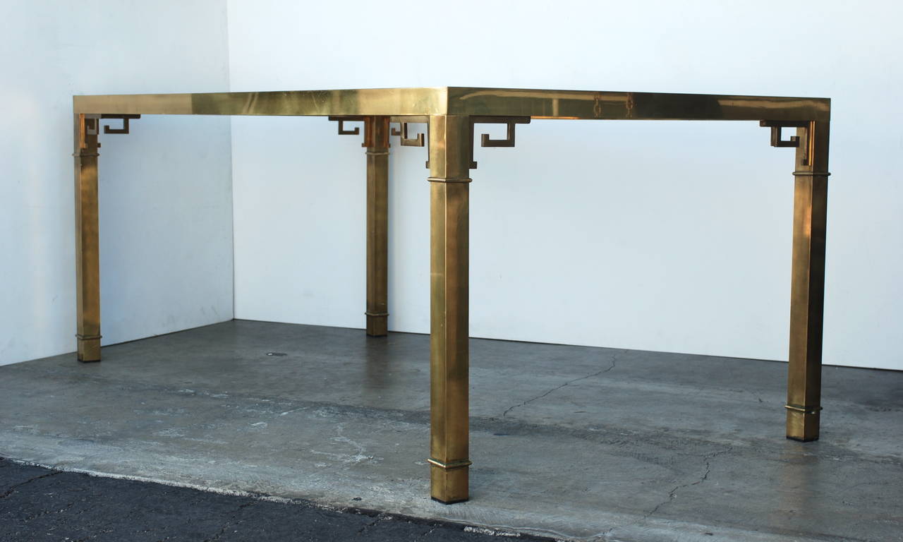Mastercraft Brass Greek Key Dining Table For Sale at 1stDibs