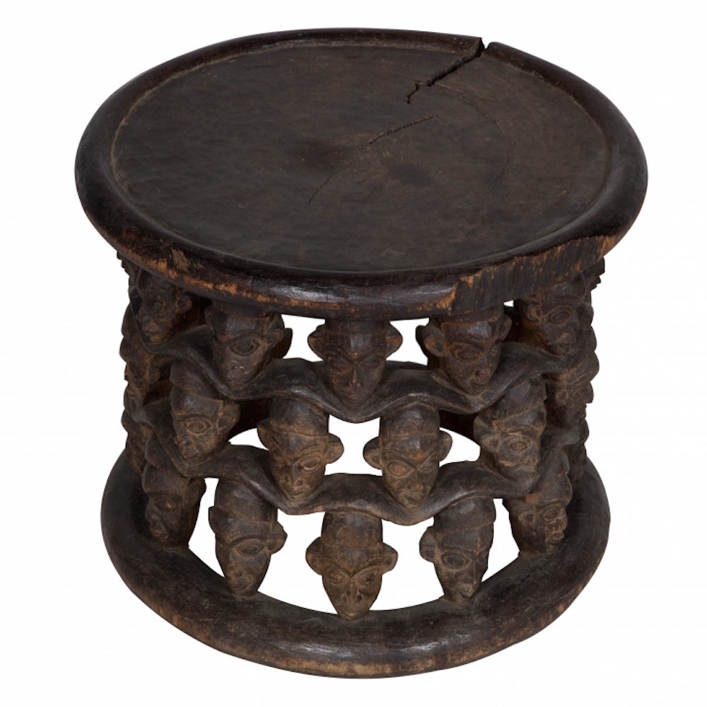 Carved Hardwood Stool, circa 1920 at 1stDibs