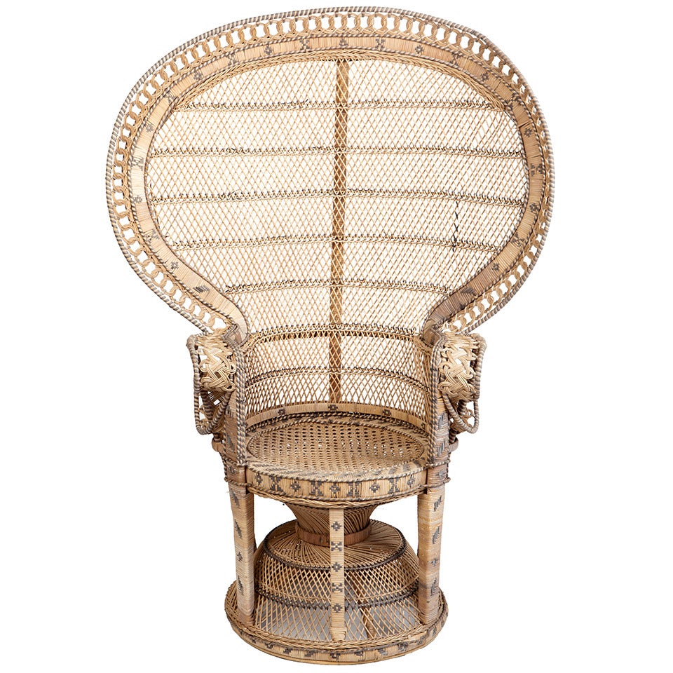 Wicker Throne Chair at 1stDibs
