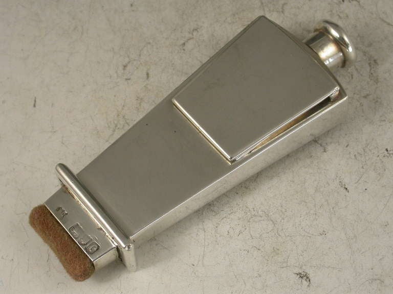 Victorian Silver 'Tube of Paint' Stamp Box / Stamp Moistener at 1stDibs