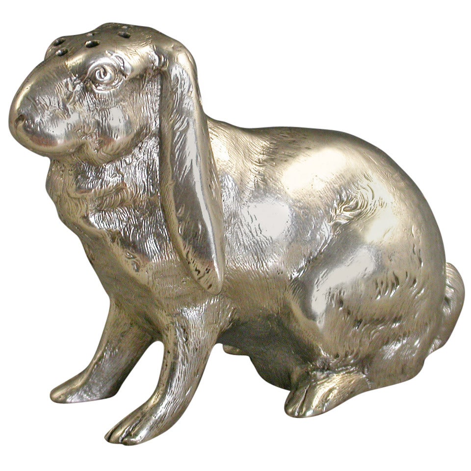Victorian Novelty Silver English Lop Eared Rabbit Pepper at 1stDibs