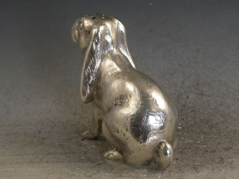 Victorian Novelty Silver English Lop Eared Rabbit Pepper at 1stDibs