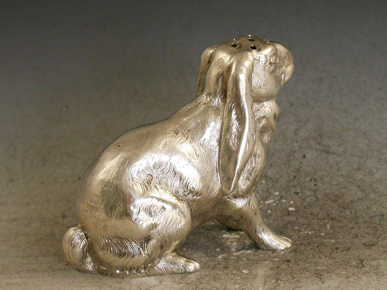 Victorian Novelty Silver English Lop Eared Rabbit Pepper at 1stDibs