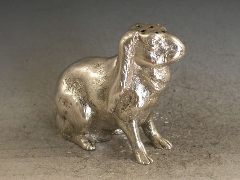 Victorian Novelty Silver English Lop Eared Rabbit Pepper at 1stDibs