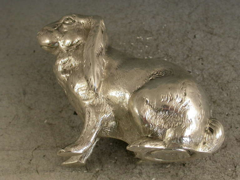 Victorian Novelty Silver English Lop Eared Rabbit Pepper at 1stDibs